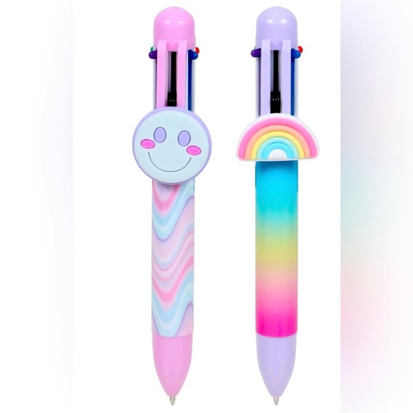 Office | Kawaii Rainbow Ink Smiley Face Pen | Poshmark